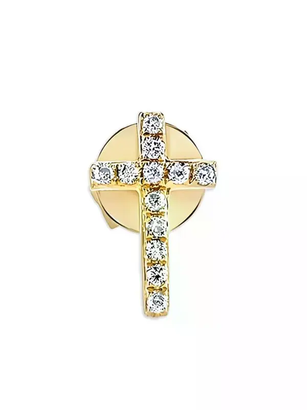 SYDNEY EVAN 14k Yellow Diamond Cross Earring - Gold