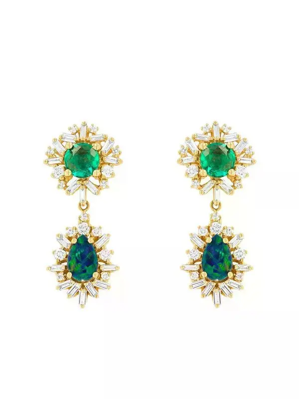 SUZANNE KALAN 18k Yellow Multi-stone Drop Earrings - Gold