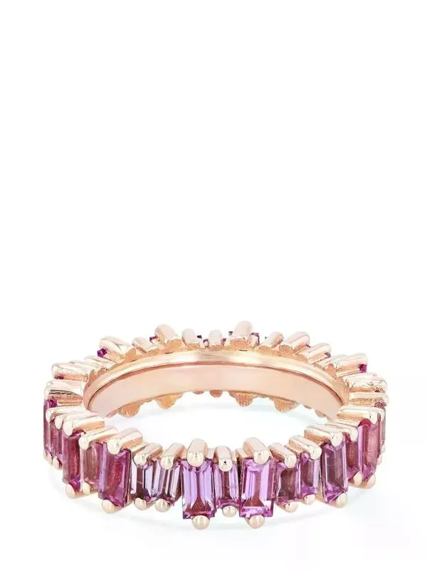 SUZANNE KALAN 18kt Rose Gold Sapphire Band Ring - Pink