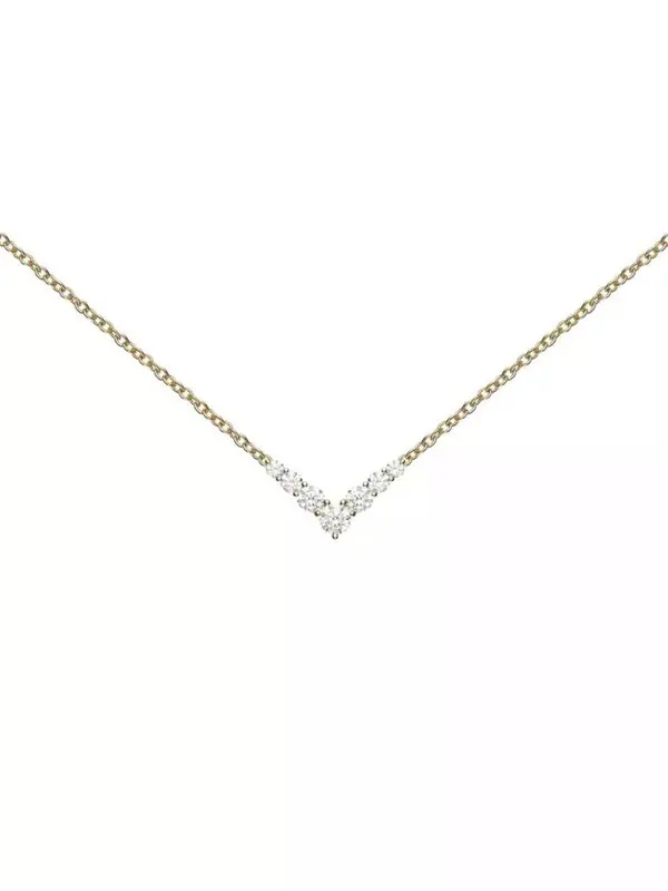 Melissa Kaye 18k Yellow Mini Aria Diamond V Necklace - Gold