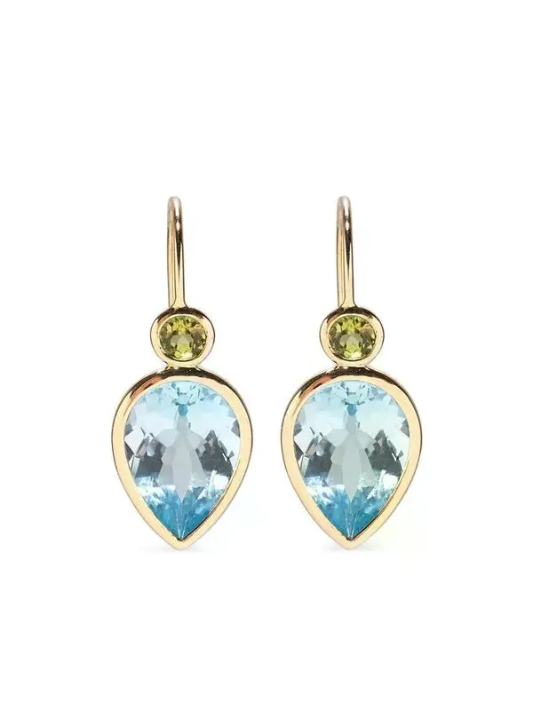 LIZZIE FORTUNATO 14k Yellow Hera Blue Topaz Drop Earrings - Gold