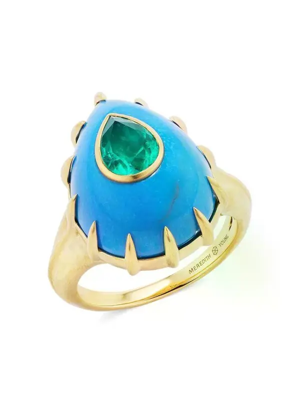 MEREDITH YOUNG 18k Yellow Gold Emerald Ring - Blue