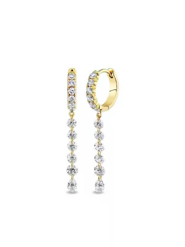 LOGAN HOLLOWELL 18k Yellow Diamond Hoop Earrings - Gold
