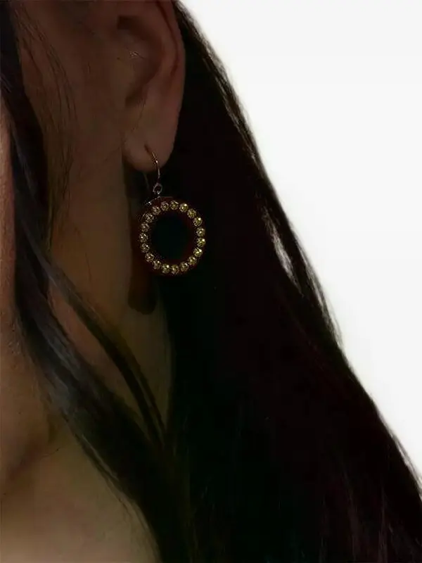 Mark Davis 18k Yellow Gold Bakelite Earrings - Red