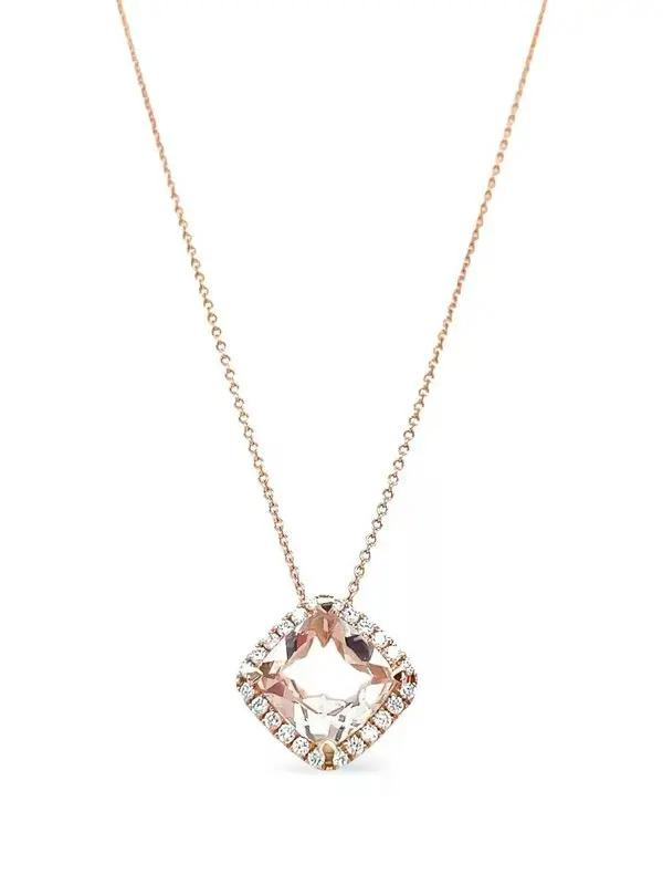 LISA NIK 18k Rose Gold Diamond And Morganite Necklace - Pink
