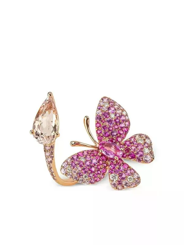 STEFERE 18k Rose Butterfly Multi-stone Ring - Gold