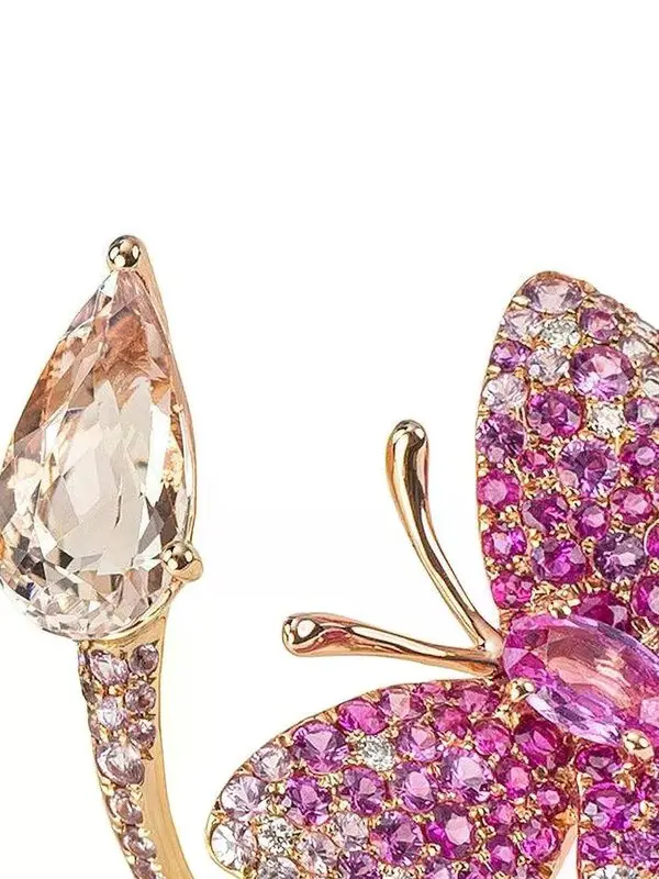 STEFERE 18k Rose Butterfly Multi-stone Ring