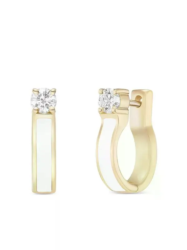 Melissa Kaye 18k Yellow Honey Diamond Huggie Earrings - Gold