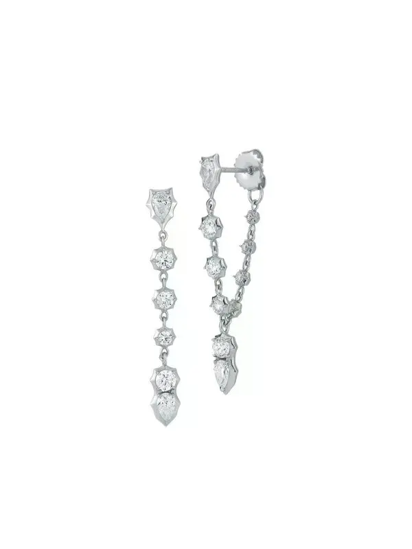 JADE TRAU Poppy Loop Diamond Earrings - Silver