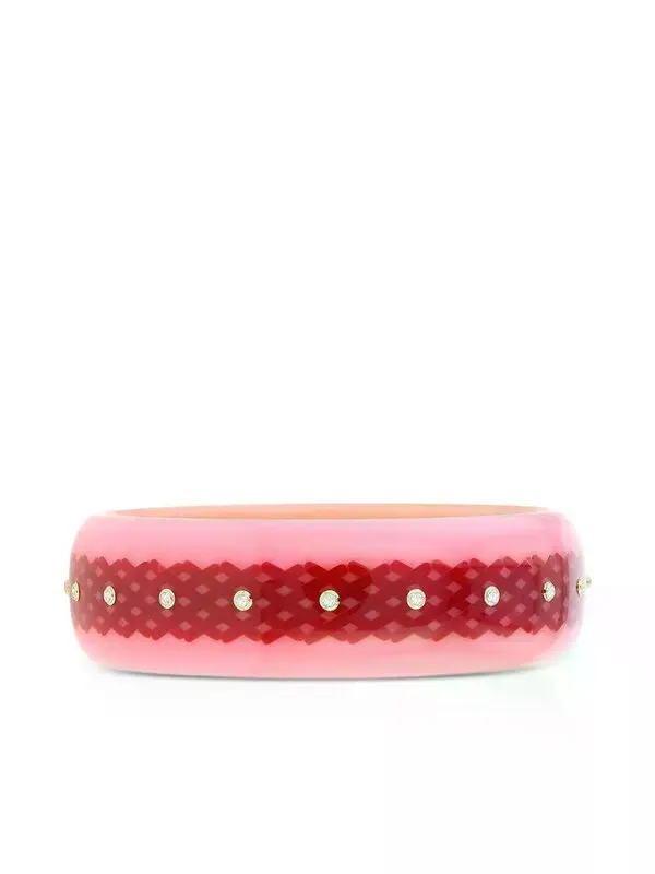Mark Davis 18k Yellow Gold, Topaz, And Bakelite Bracelet - Pink