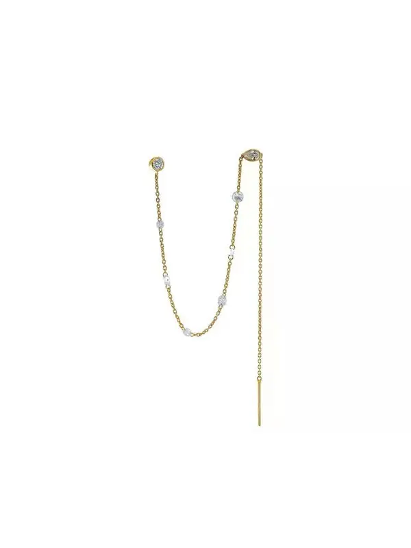 LOGAN HOLLOWELL 18k Yellow Diamond Thread Earring - Gold