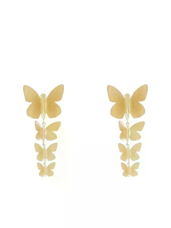 TANYA FARAH 18k Yellow Butterfly Cascading Earrings - Gold