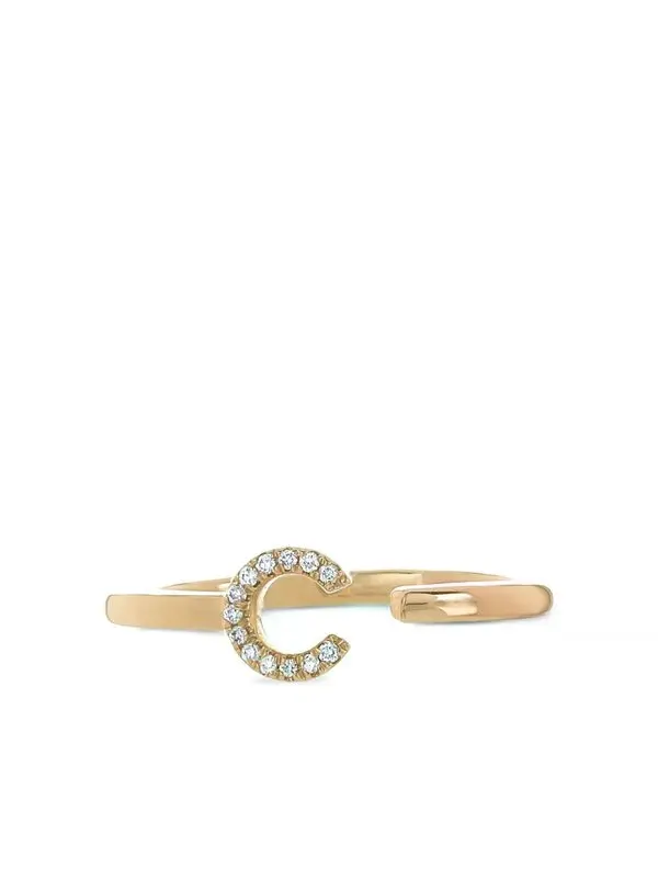 DANA REBECCA DESIGNS 14k Yellow Single Initial Diamond Ring - Gold