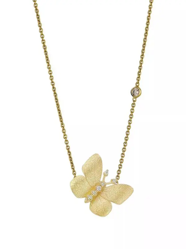 TANYA FARAH 18k Yellow Butterfly Diamond Necklace - Gold