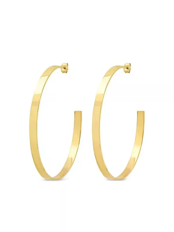 JENNIFER MEYER 18k Yellow Flat Hoop Earrings - Gold