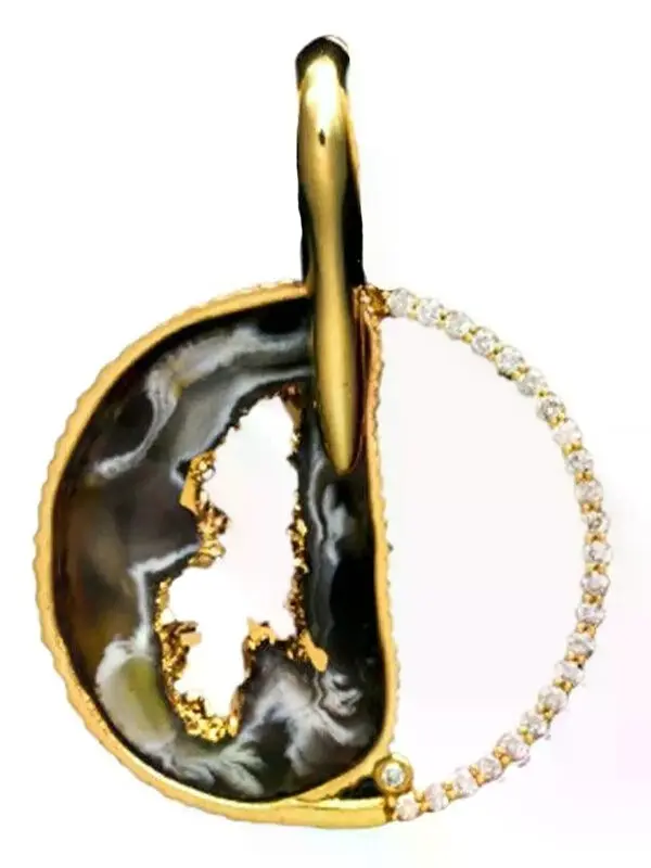 DENISE CASSOU 18k Yellow Diamond And Agate Pendant - Gold