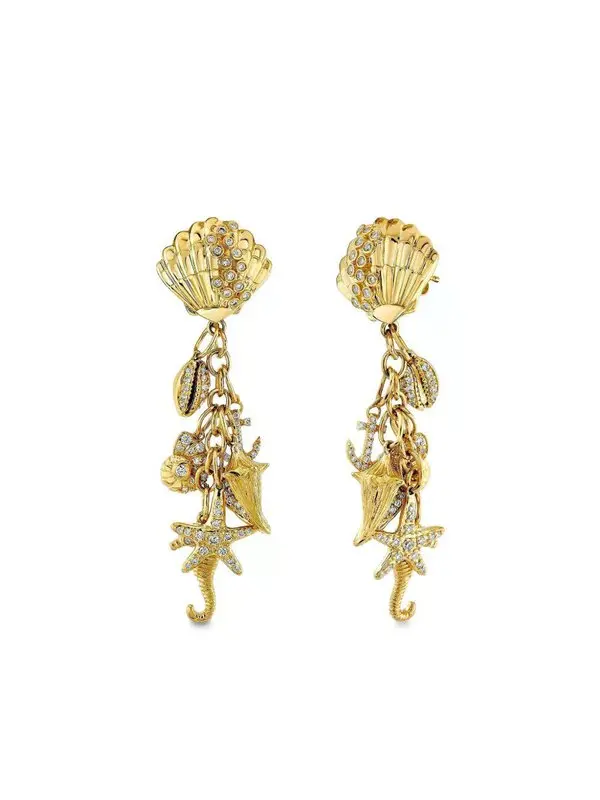 SYDNEY EVAN 14k Yellow Sea Life Earrings - Gold