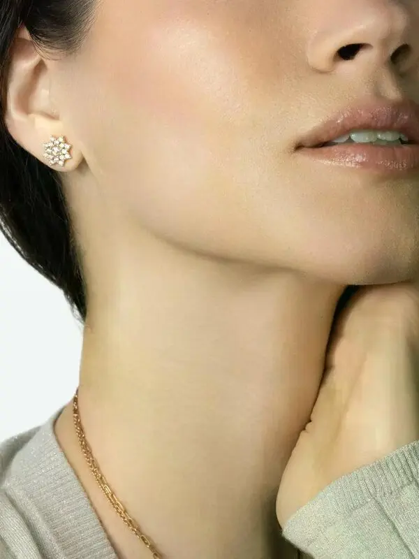 PARULINA 18k Rose Gold Sherzade Diamond Earrings