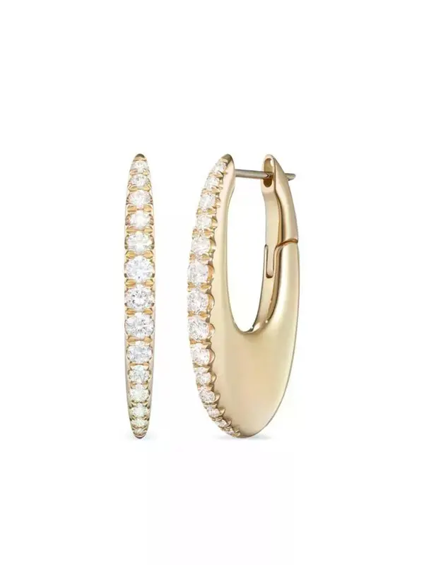 Melissa Kaye Yellow And Diamond Hoop Earrings - Gold