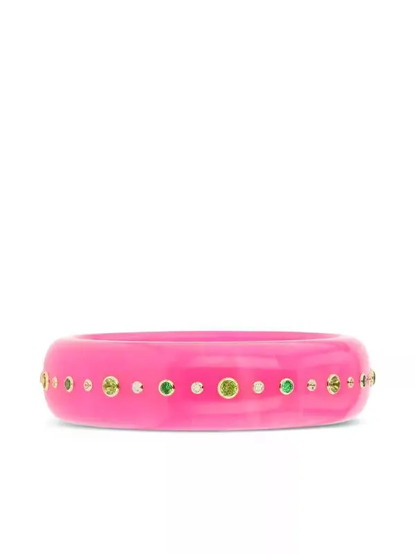 Mark Davis 18k Yellow Gold Bakelite Bracelet - Pink