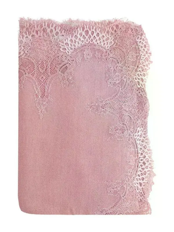 Janavi Lace-trimmed Scarf - Pink