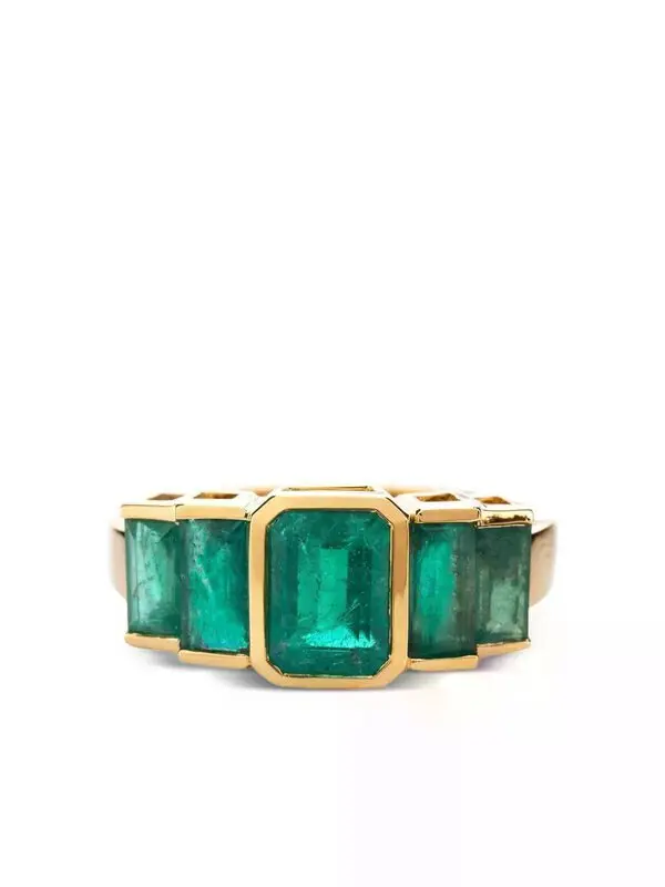 YI COLLECTION 18k Gold Emerald Ring - Yellow