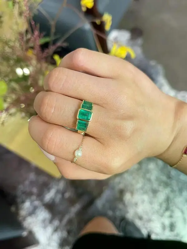 YI COLLECTION 18k Gold Emerald Ring