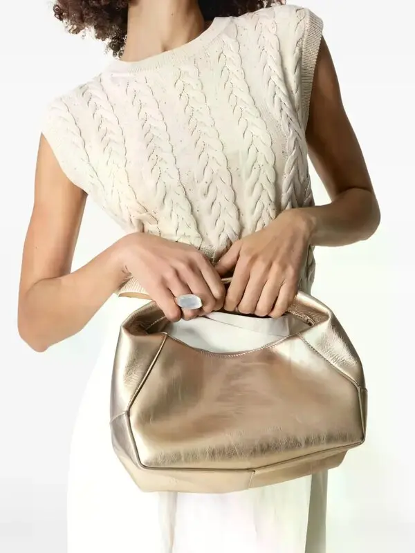 Brunello Cucinelli Metallic Leather Top-handle Bag