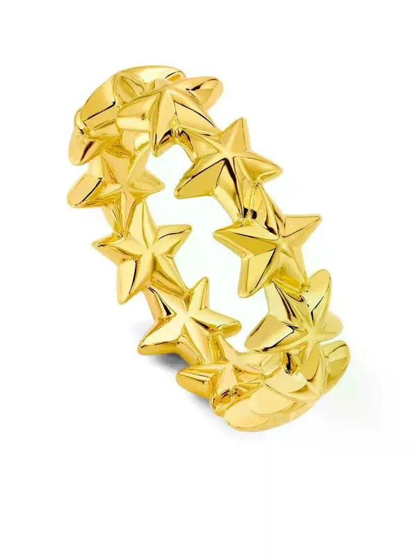 BUDDHA MAMA 20k Yellow Puffy Star Band Ring - Gold