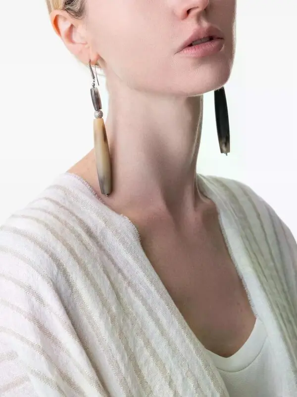 Brunello Cucinelli Horn Drop Earrings