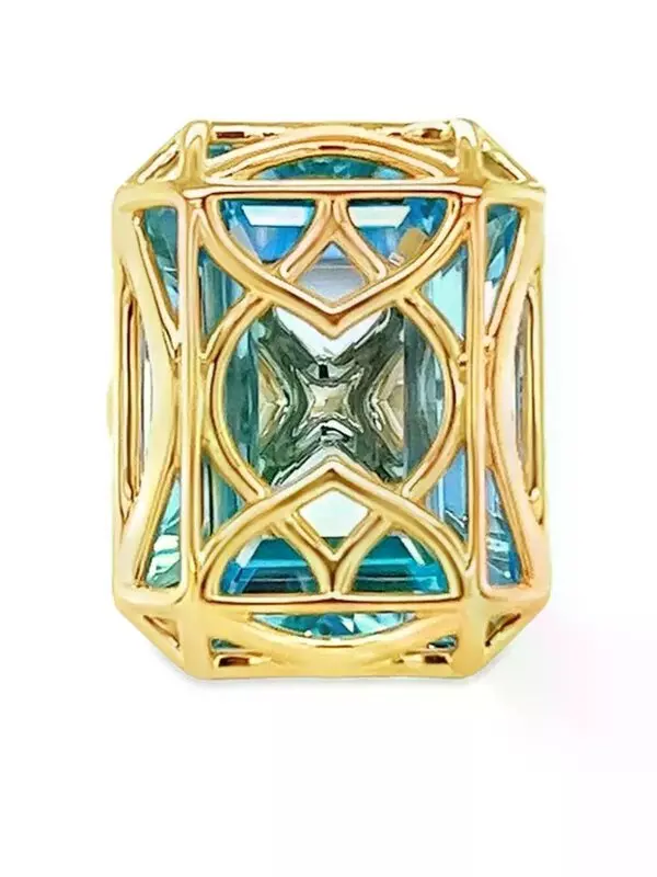 LISA NIK 18k Yellow Caged Blue Topaz Ring - Gold
