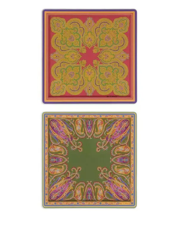Etro Printed Coasters - Red