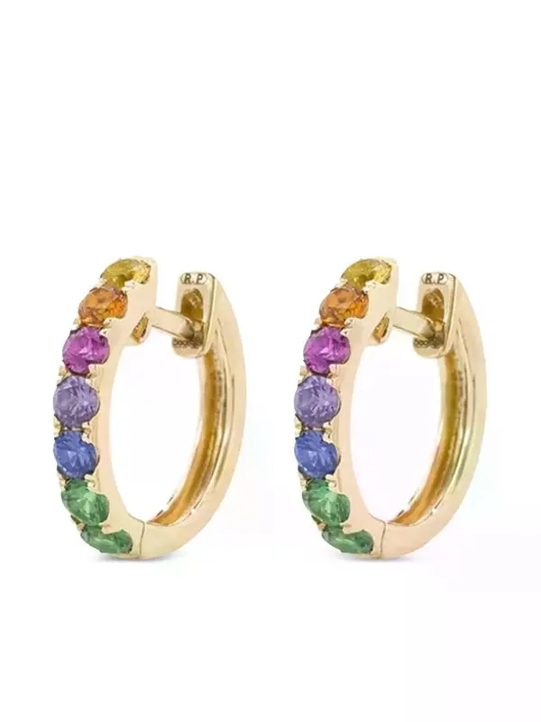 Robinson Pelham 14k Yellow Rainbow Sapphire Hoop Earrings - Gold
