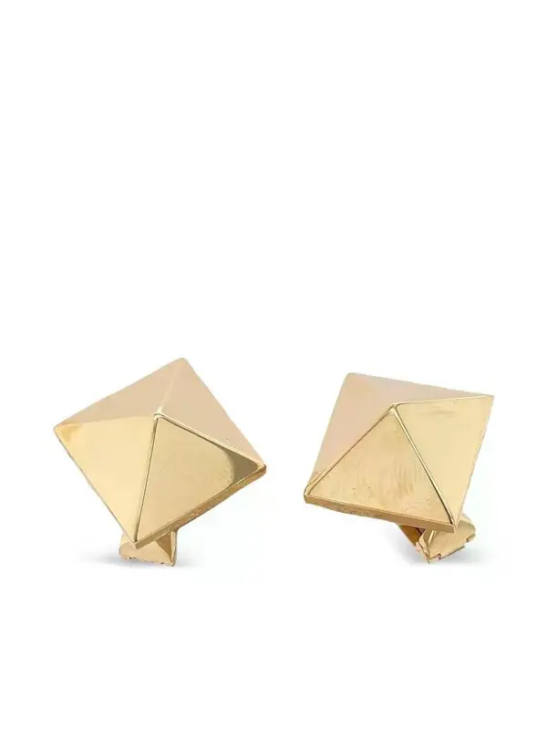 Brooks Brothers 18k Yellow Piramide Stud Earrings - Gold