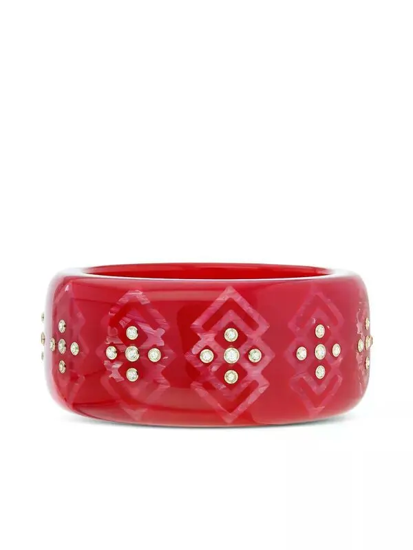Mark Davis 18k Yellow Gold Bakelite Bracelet - Red