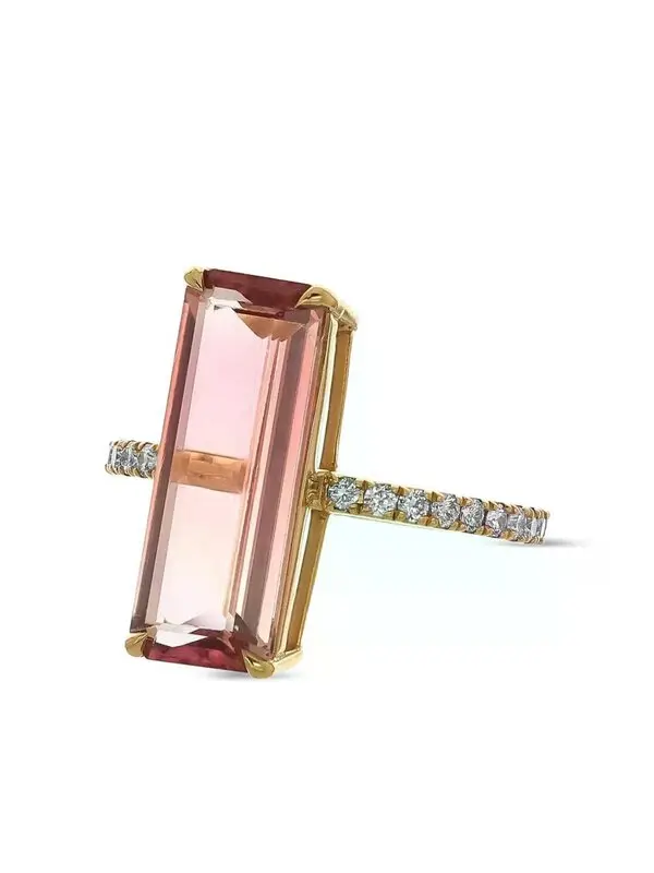 YI COLLECTION 18k Yellow Diamond And Pink Tourmaline Ring - Gold