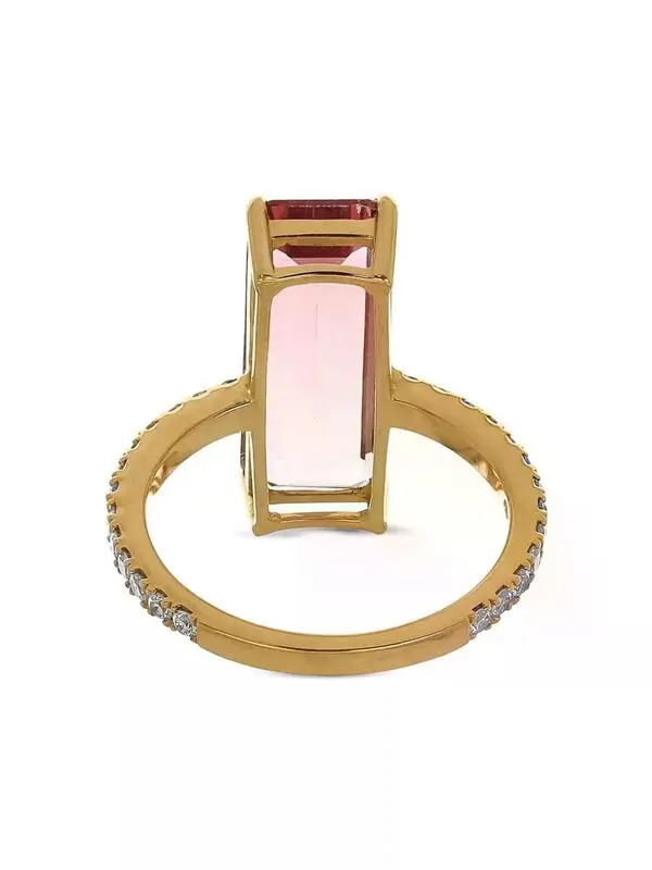 YI COLLECTION 18k Yellow Diamond And Pink Tourmaline Ring - Gold