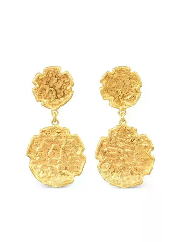 Sylvia Toledano Swan Hammered-texture Drop Earrings - Gold