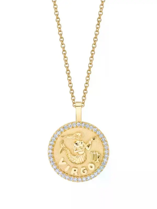 ANITA KO 18k Yellow Virgo Zodiac Diamond Pendant Necklace - Gold