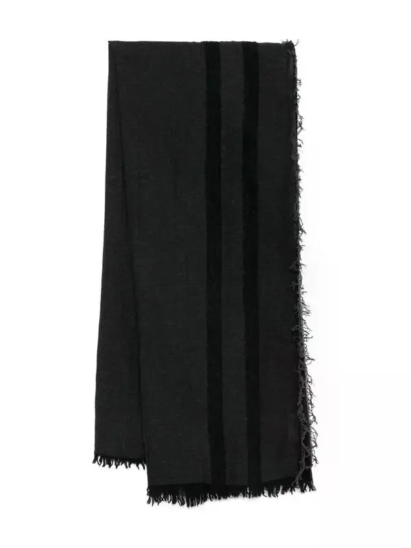 FORME D'EXPRESSION Frayed-hem Scarf - Black