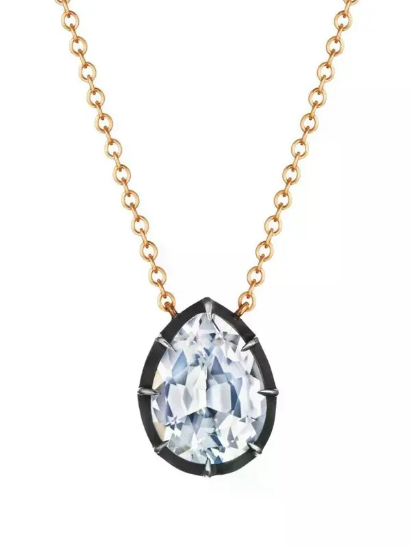 Fred Leighton 18kt Yellow Collet Solitaire Topaz Necklace - Gold