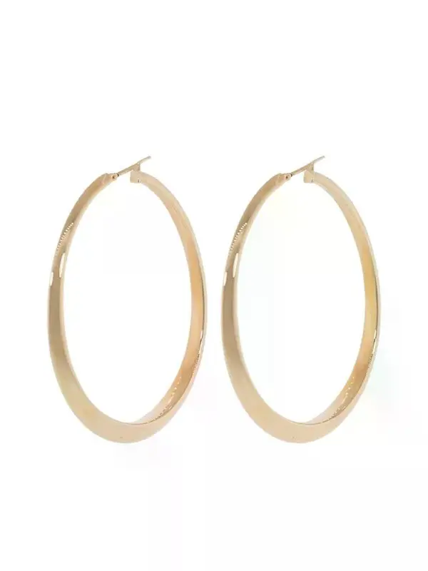 Sidney Garber 18k Rose Oval Hoop Earrings - Gold