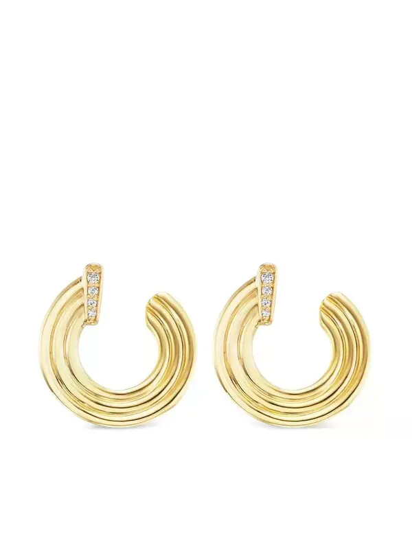 Sorellina 18k Yellow Mini Record Diamond Earrings - Gold