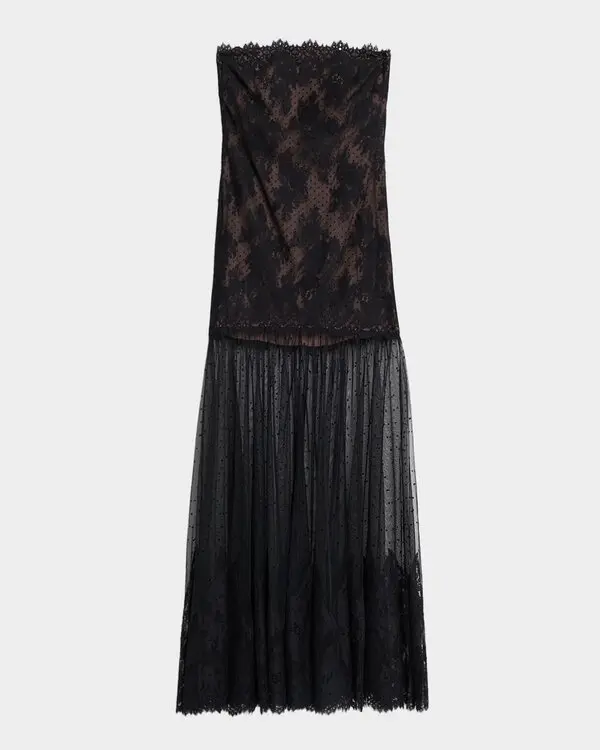 Retrofete Vespera Strapless Lace Dress