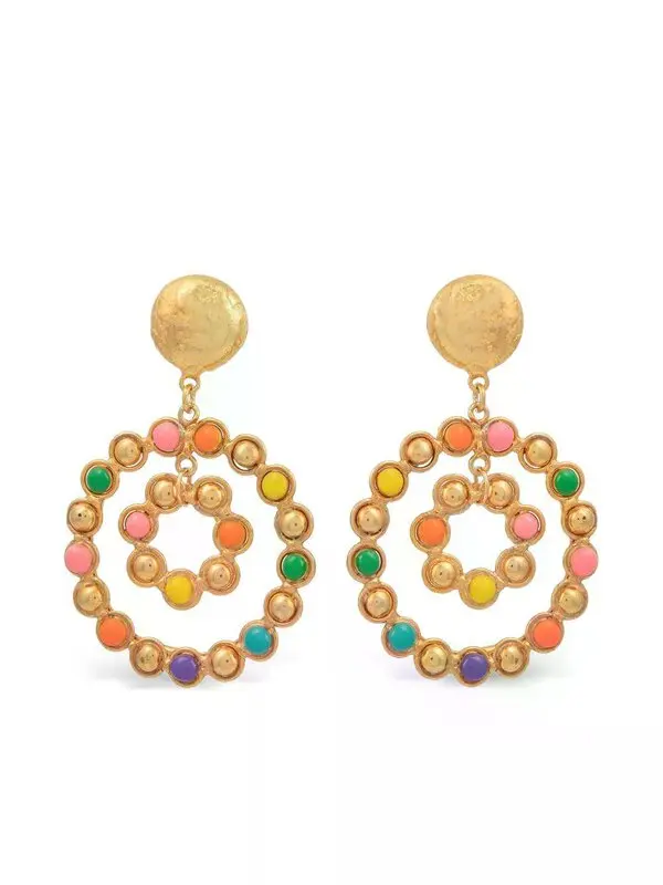 Sylvia Toledano Happy Flower Enamel Earrings - Gold
