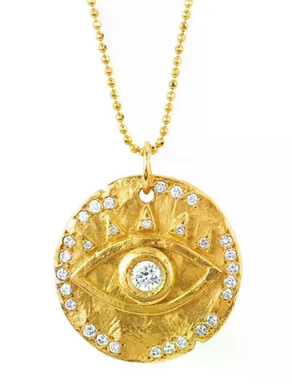 LOGAN HOLLOWELL 14kt Yellow Eye Of Protection Diamond Necklace - Gold