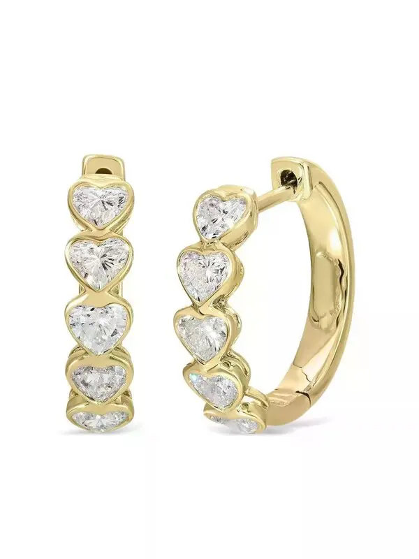 ANITA KO 18k Yellow Small Heart Diamond Hoop Earrings - Gold