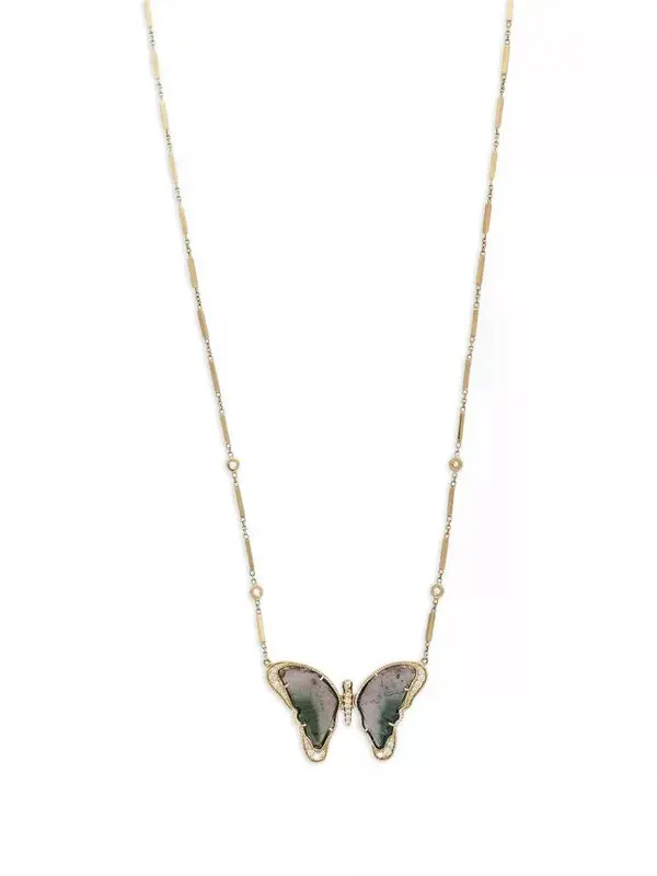 Jacquie Aiche 14k Yellow Butterfly Tourmaline And Diamond Necklace - Gold