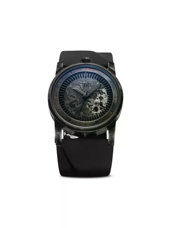 FOB PARIS R413 Torch Leather Watch - Black