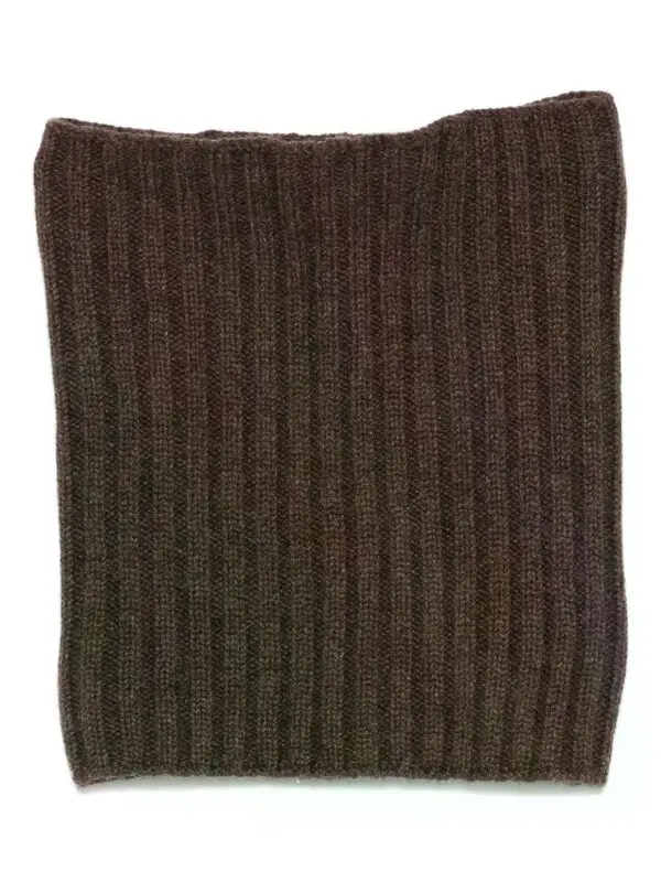 DELL'OGLIO Ribbed Scarf - Brown